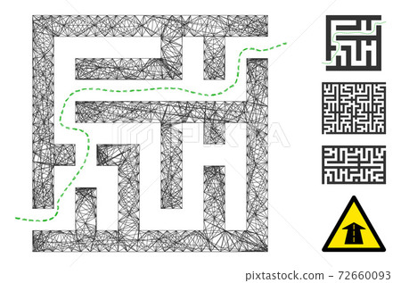 Network Labyrinth Route Vector Mesh - Stock Illustration [72660093] - PIXTA