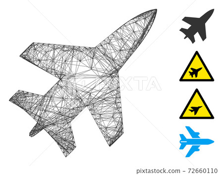 Linear Jet Fighter Vector Mesh - Stock Illustration [72660110] - PIXTA