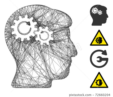 Hatched Head Wheels Rotation Vector Mesh - Stock Illustration [72660204 ...