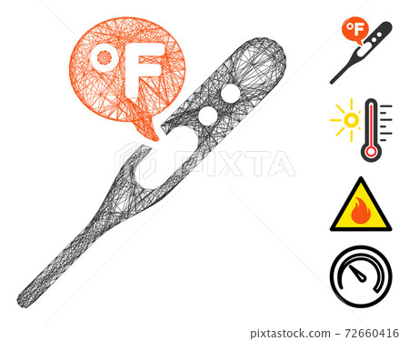Linear Fahrenheit Temperature Vector Mesh - Stock Illustration ...