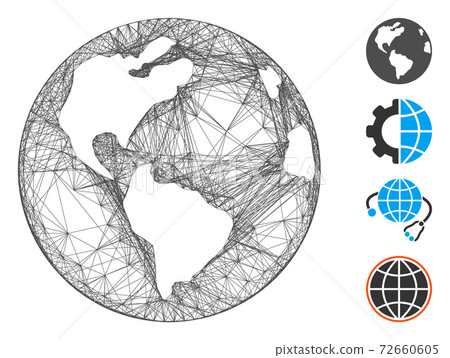 Net Earth Vector Mesh - Stock Illustration [72660605] - PIXTA