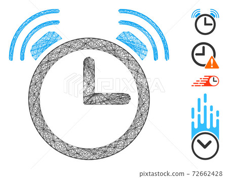 Hatched Alarm Clock Vector Mesh - Stock Illustration [72662428] - PIXTA