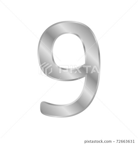 Metal number nine symbol. - Stock Illustration [72663631] - PIXTA