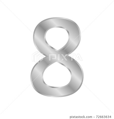 Metal number eight symbol. - Stock Illustration [72663634] - PIXTA