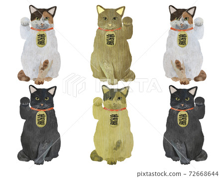Assorted beckoning cats - Stock Illustration [72668644] - PIXTA