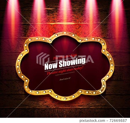 Cinema and theater Retro Now Coming Sign - Stock Illustration [72669887 ...
