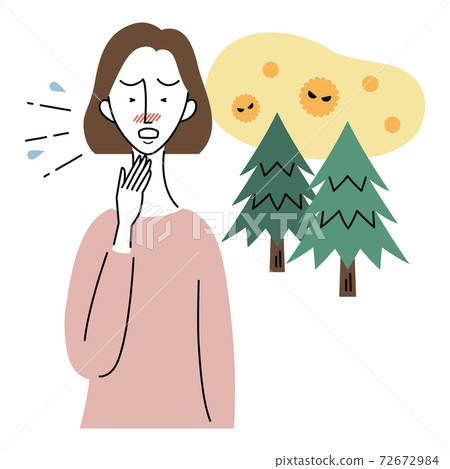 Woman sneezing due to hay fever - Stock Illustration [72672984] - PIXTA