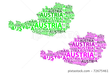 Austria letter text map - Stock Illustration [72675461] - PIXTA