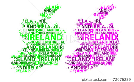 Ireland letter text map - Stock Illustration [72676229] - PIXTA