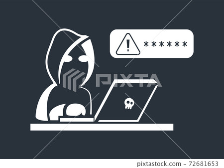 Computer hacker with laptop icon. - Stock Illustration [72681653] - PIXTA