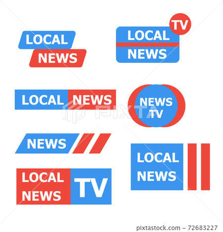Local news logo collection insignia icon. Label... - Stock Illustration ...