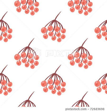 Isolated seamless food pattern with pink rowan... - Stock Illustration ...