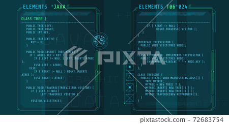 HUD interface elements with part of the code Java. - Stock Illustration ...
