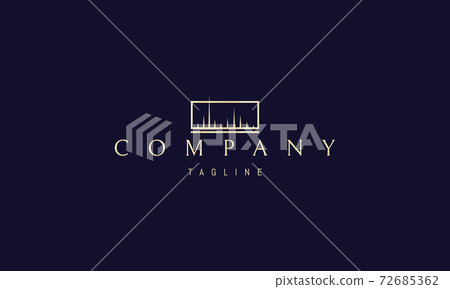 Vector golden logo on which an abstract image... - Stock Illustration ...
