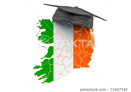 Education in Ireland concept. Irish map with... - Stock Illustration ...