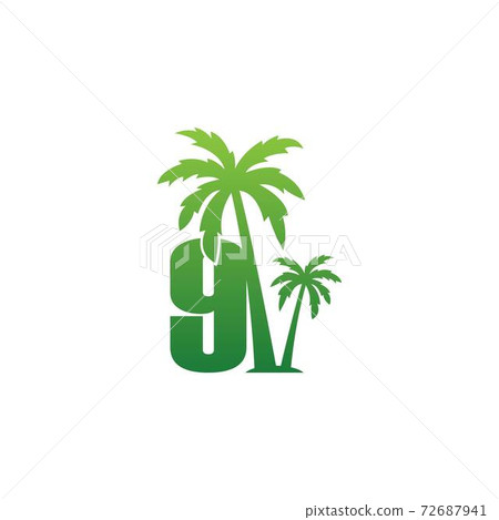 Number 9 logo and coconut tree icon design vector - Stock Illustration ...
