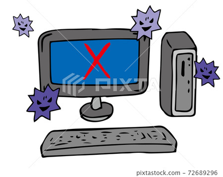 Virus infected PC desktop - Stock Illustration [72689296] - PIXTA
