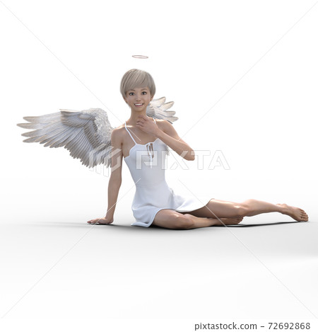 Beautiful leg angel perming 3DCG illustration... - Stock Illustration ...