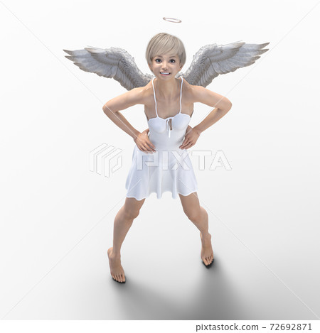 Beautiful leg angel perming 3DCG illustration... - Stock Illustration ...