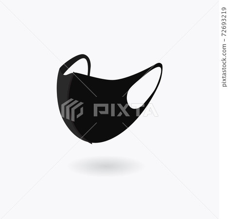 Black mask washable polyester or urethane... - Stock Illustration ...