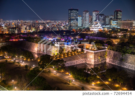 《Osaka Prefecture》 Osaka Castle / Night view - Stock Photo [72694454 ...