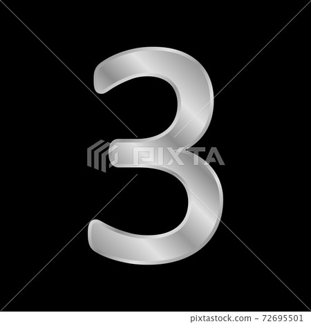 Metal number three symbol. - Stock Illustration [72695501] - PIXTA