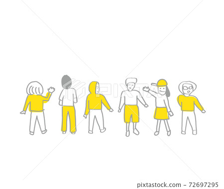 School life / Simple line art hand-drawn... - Stock Illustration ...