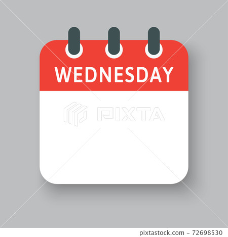Vector icon calendar page, days of week Wednesday - Stock Illustration ...