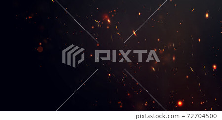 Sparks fly up Glowing particles on a black... - Stock Illustration ...