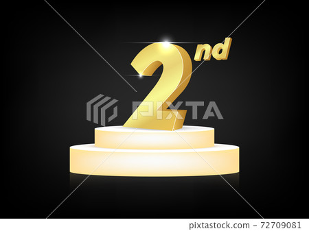 Golden 2 nd number on podium. - Stock Illustration [72709081] - PIXTA