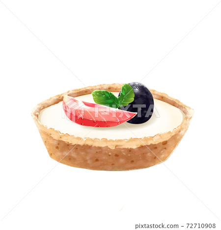 Cheese tart with strawberries - Stock Illustration [72710908] - PIXTA
