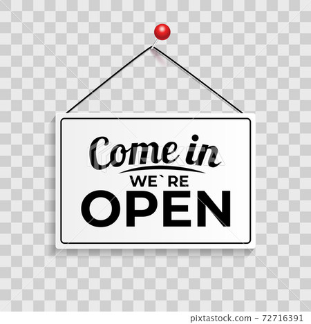 Come in We Are Open Icon Sign Vector Illustration - Stock Illustration ...