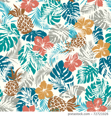 Aloha pattern of tropical leaf, - Stock Illustration [72721026] - PIXTA