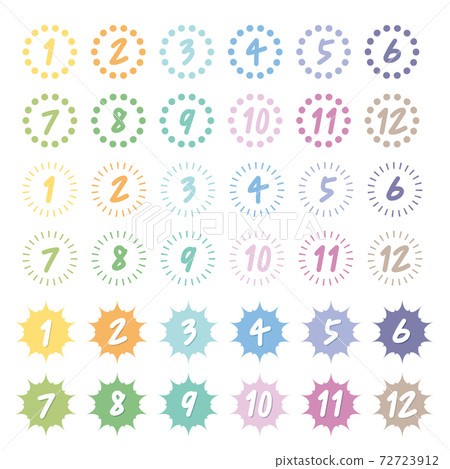 Numeric icon set 1-12 - Stock Illustration [72723912] - PIXTA