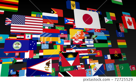 Randomly placed national flags of the world PNG... - Stock Illustration ...