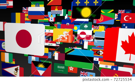 Randomly placed national flags of the world PNG... - Stock Illustration ...