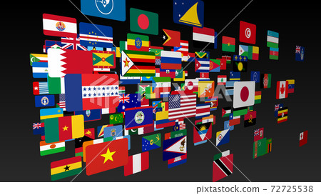 Randomly placed national flags of the world PNG... - Stock Illustration ...