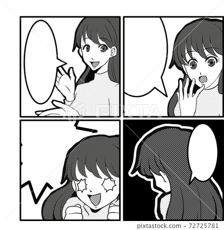 Female illustration_comic_frame split 01 - Stock Illustration [72725781 ...