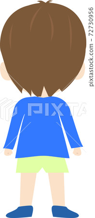 Illustration of a cute boy who faces backwards - Stock Illustration ...