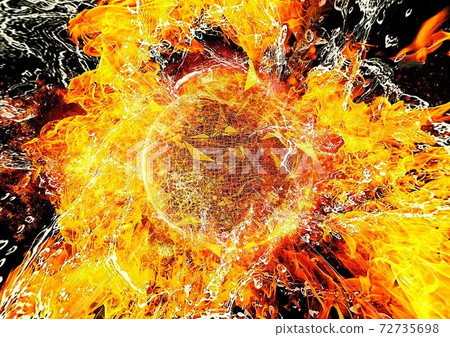 Burning flames and exploding spheres - Stock Illustration [72735698 ...