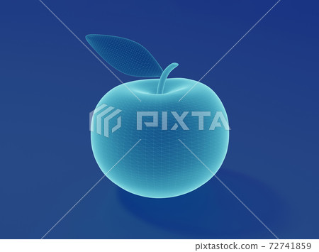 Mesh high tech apple on blue background,... - Stock Illustration ...