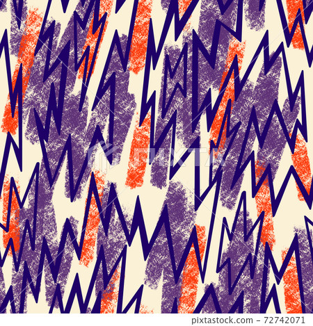 Thin zig zag lines seamless pattern. Abstract...-插圖素材 [72742071] - PIXTA圖庫