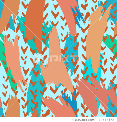 Vector abstract seamless pattern made of brush... - Stock Illustration ...