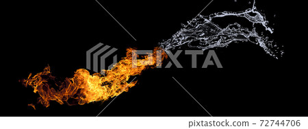 Abstract wave of fusion of fire and water - Stock Illustration ...