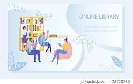 Poster with Young People Reading Book in Library - Stock Illustration ...
