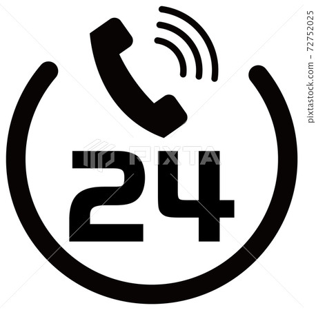 Vector illustration of 24-hour telephone... - Stock Illustration ...