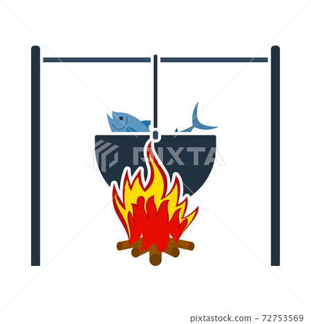 Icon Of Fire And Fishing Pot-插圖素材 [72753569] - PIXTA圖庫