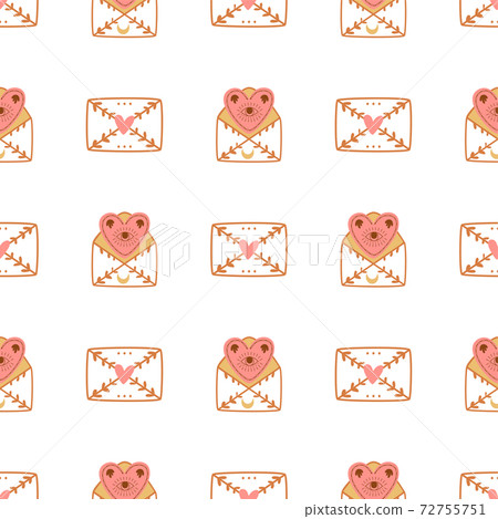 Love mail. Heart in an envelope seamless... - Stock Illustration ...