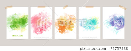 Postcard-sized vector watercolor splash decoration - Stock Illustration ...