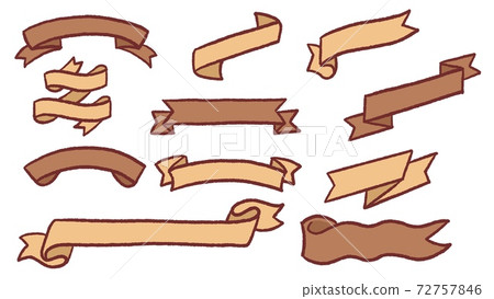 Chocolate colored ribbon material set - Stock Illustration [72757846 ...